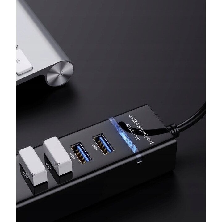 Hub cu 4 Porturi USB 3.0, 5 Gbps, LED Indicator, Compact - eMAG.ro