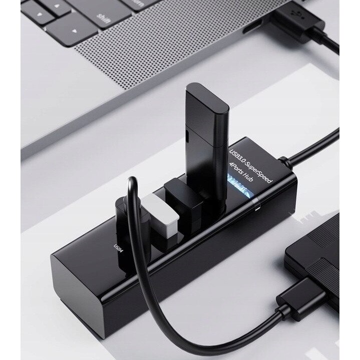 Hub cu 4 Porturi USB 3.0, 5 Gbps, LED Indicator, Compact - eMAG.ro