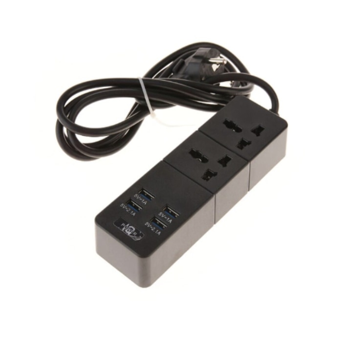 Prelungitor Hub 4 x USB si 2 Prize Universala, Power Socket 5V-3.1A ...