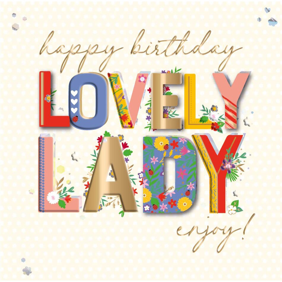 Felicitare - Lovely Lady, Multicolor, Cu mesaj, Carton, 159 x 159 mm ...