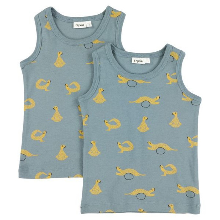 Set 2 maieuri copii, Trixie, Bumbac organic, Albastru, 98 cm - eMAG.ro