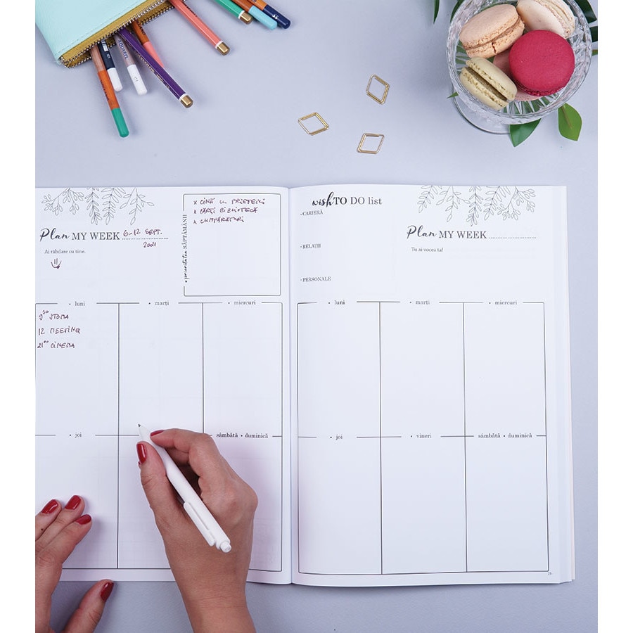 Planner anual format A4, Wonderstore, nedatat, 120 pagini, limba romana ...