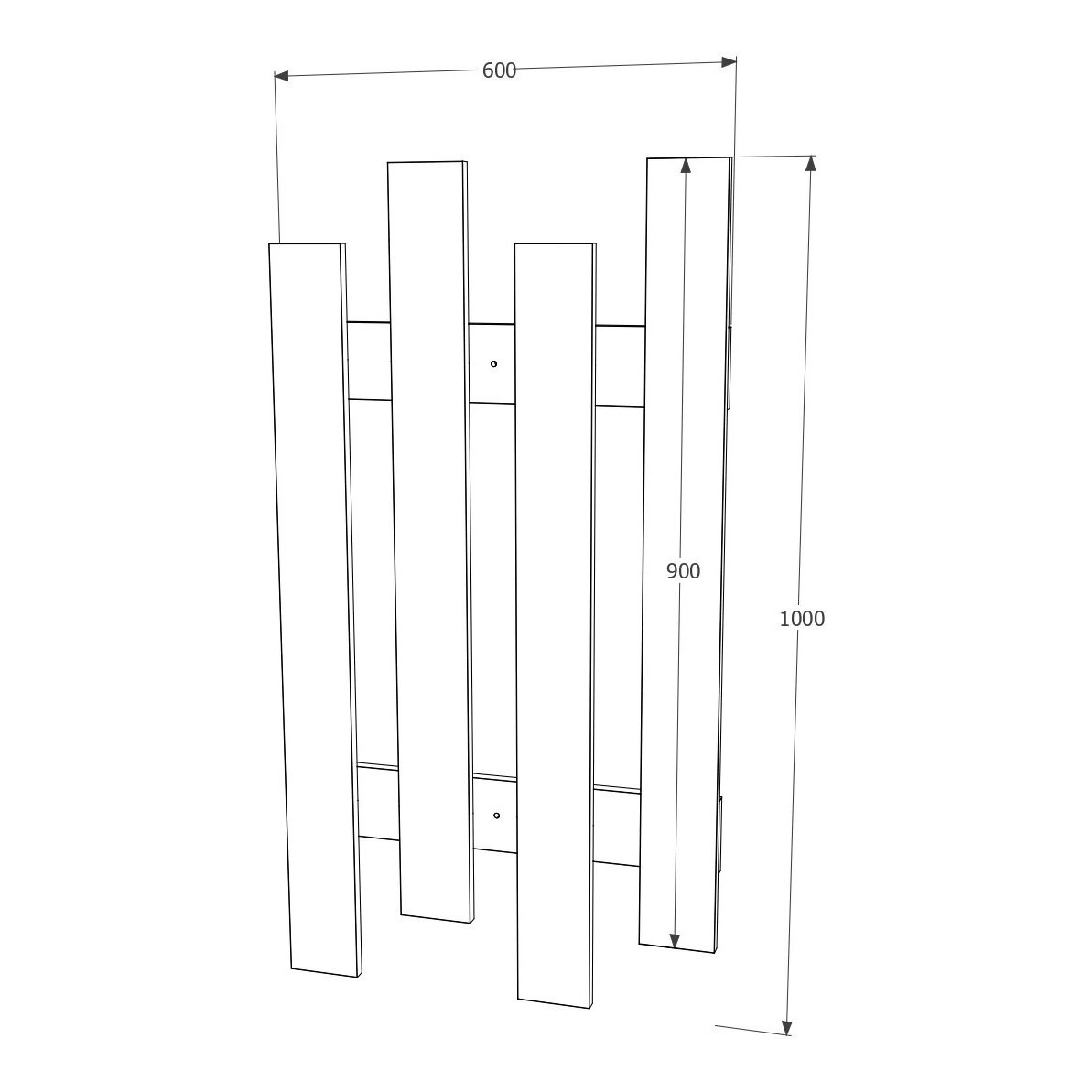 Cuier Lamelar haaus Stick, Alb, 100 x 60 cm - eMAG.ro