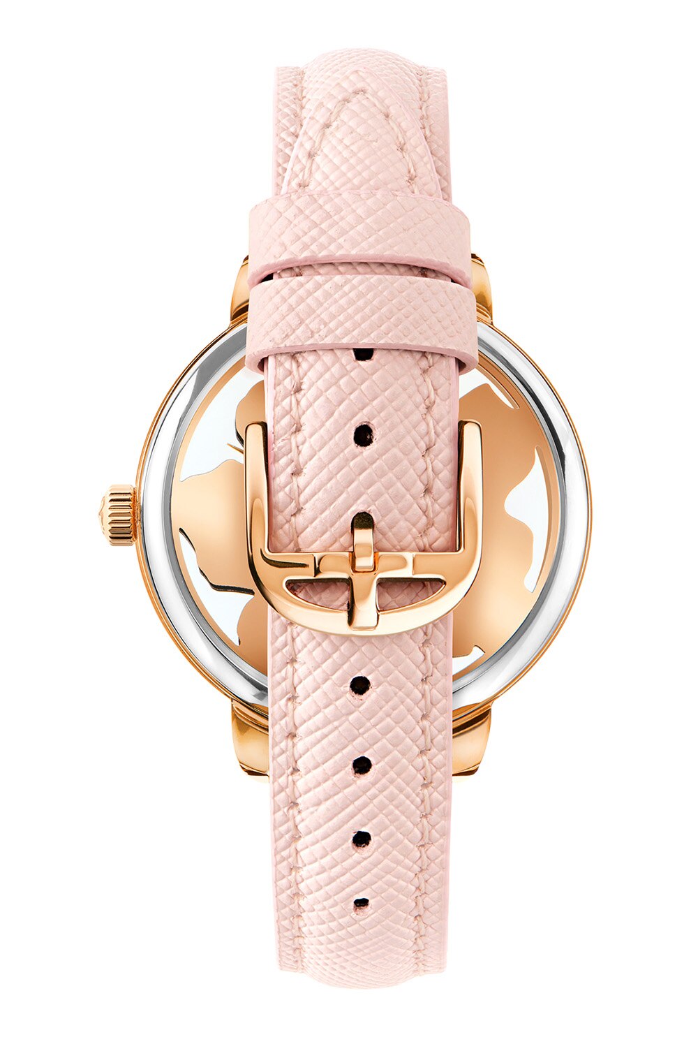Ted Baker, Ceas quartz cu design floral pe cadran, Auriu rose, Roz ...