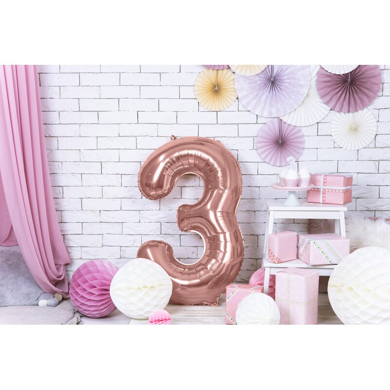 Balon party cifra 3 roz 35cm - eMAG.ro