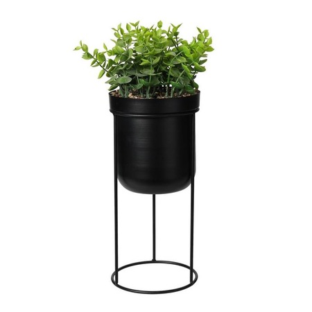 Planta artificiala cu frunze mici, Azay Design, in ghiveci si support ...