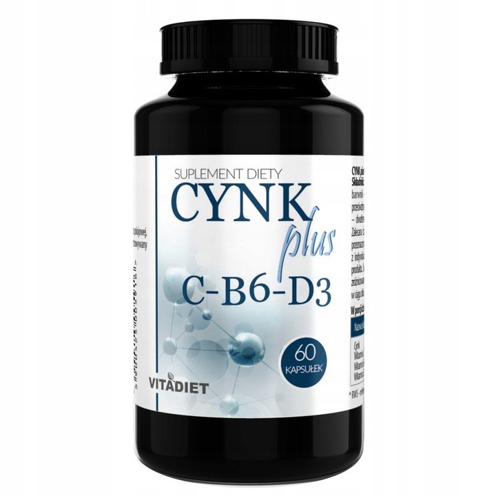 Supliment alimentar, VitaDiet Zinc Plus Vitamina C/B6/D3, 60 capsule ...
