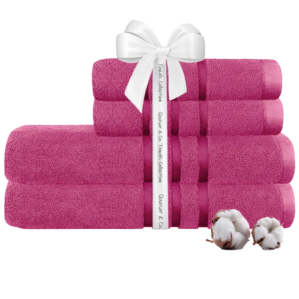 Set 4 prosoape Quasar & Co.®, 100% bumbac, 450 g/mp, 2 x 50 x 90/2 x 70 ...