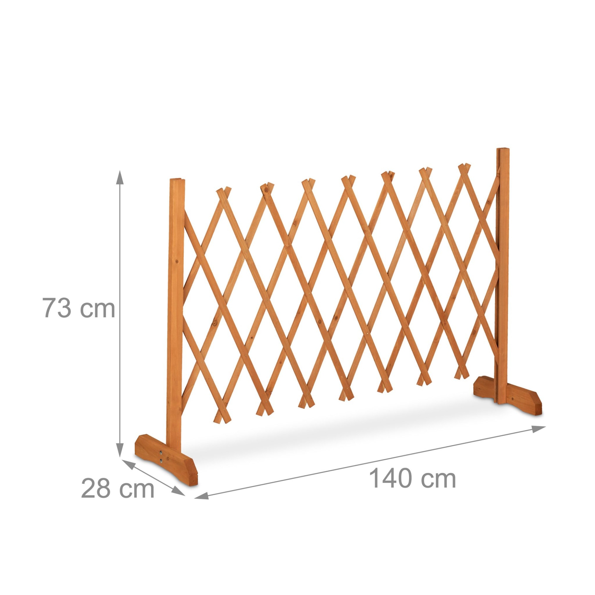 Gard cu zabrele de gradina, extensibil pana la 73 x 180 x 28, lemn de ...