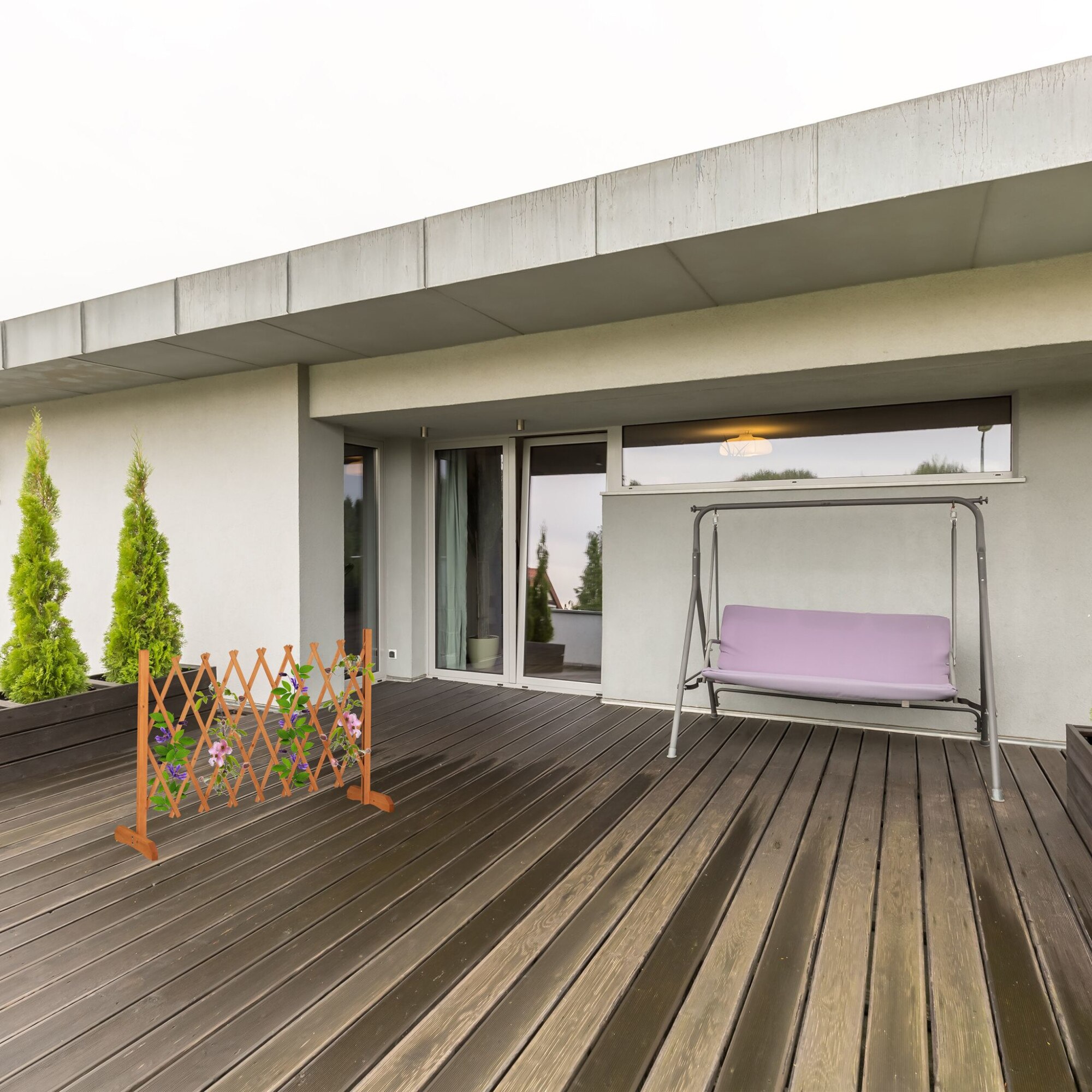 Gard cu zabrele de gradina, extensibil pana la 73 x 180 x 28, lemn de ...