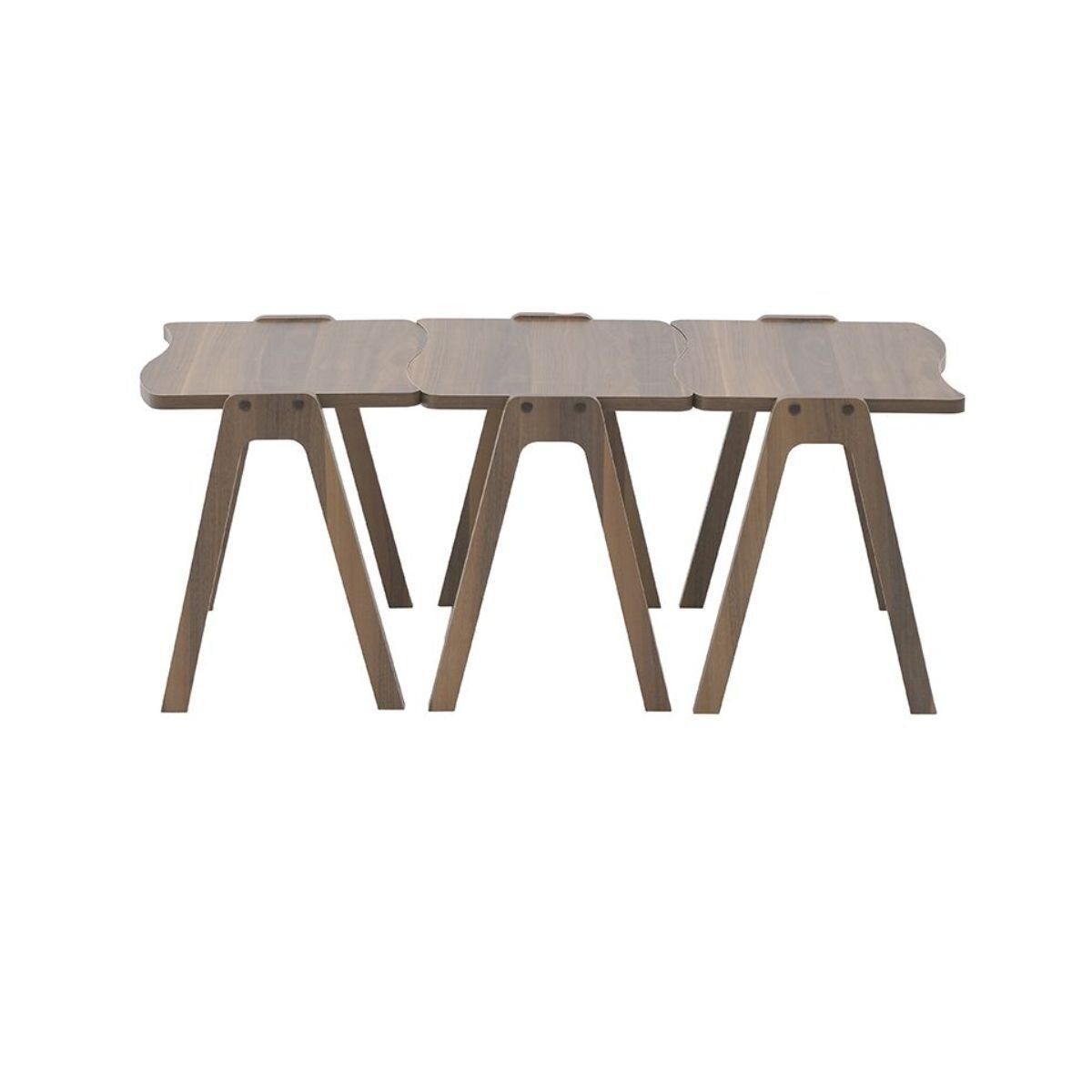 Set 3 masute din lemn natural, 50 x 35 x 40 cm, Inart - eMAG.ro