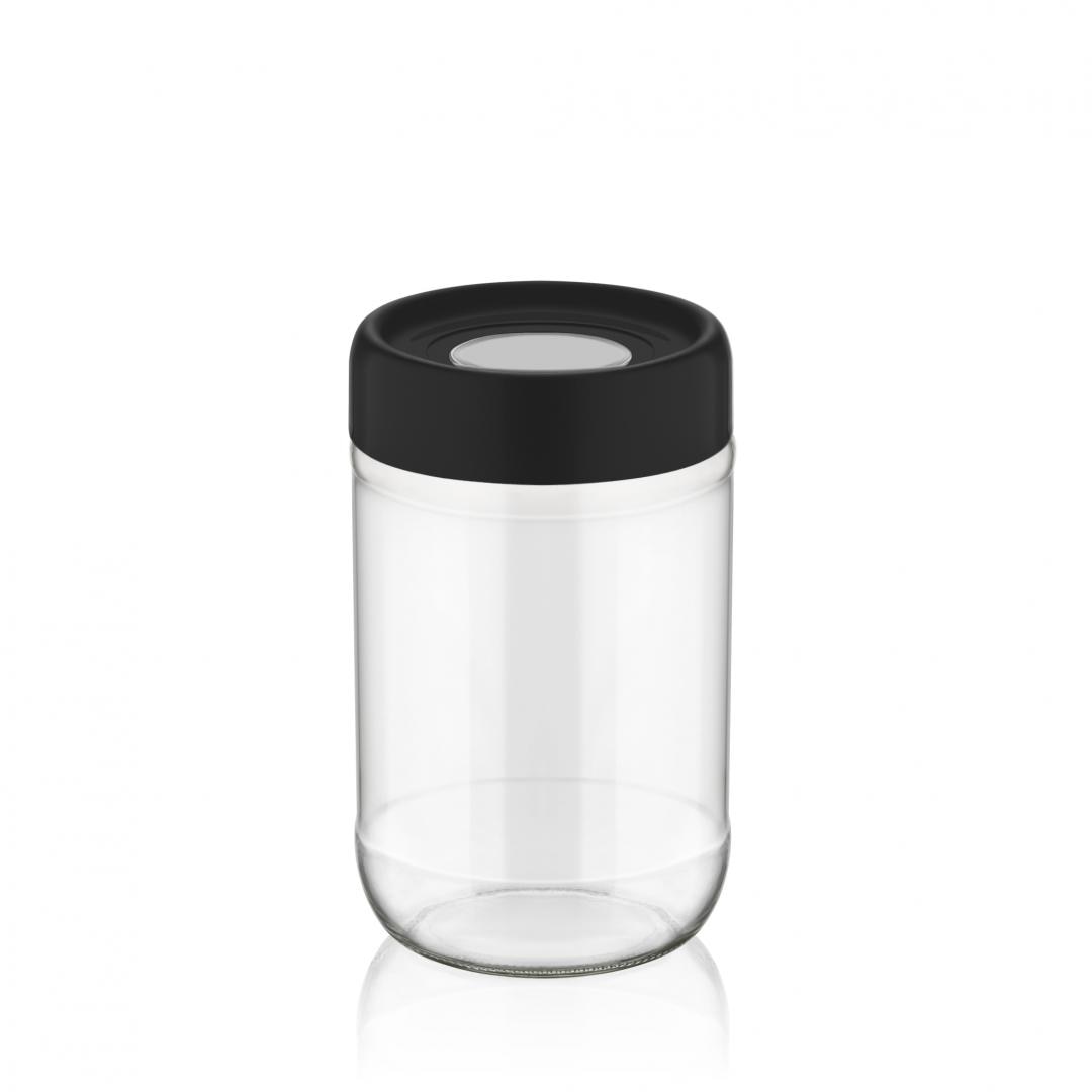 Borcan Depozitare Sticla cu Capac, 660 ml Negru, Art of Dining - eMAG.ro