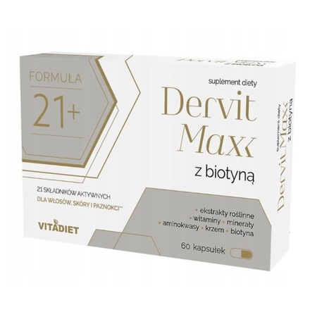 Supliment alimentar, VitaDiet Dervit Maxx cu Biotina, 60 capsule - eMAG.ro