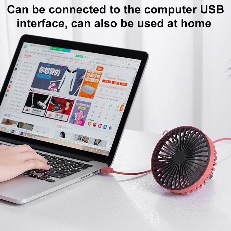 Ventilator USB pentru masina, Plastic, 5W, Rosu - eMAG.ro