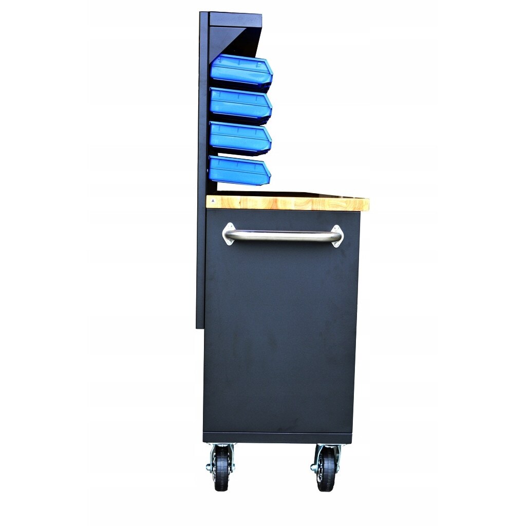 Banc de lucru profesional cu blat de lemn pentru atelier cu panou ...