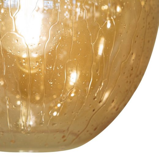 Pendul Lustra suspendata din sticla structurata chihlimbar galbena 185 ...