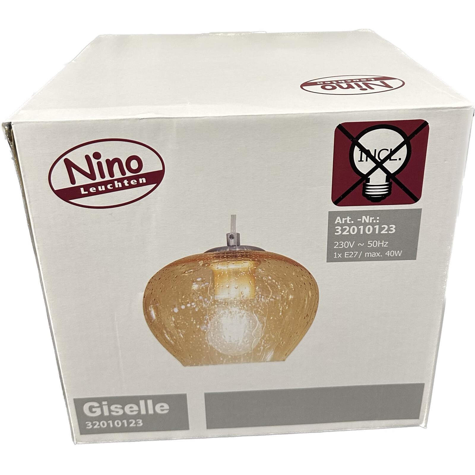 Pendul Lustra suspendata din sticla structurata chihlimbar galbena 185 ...