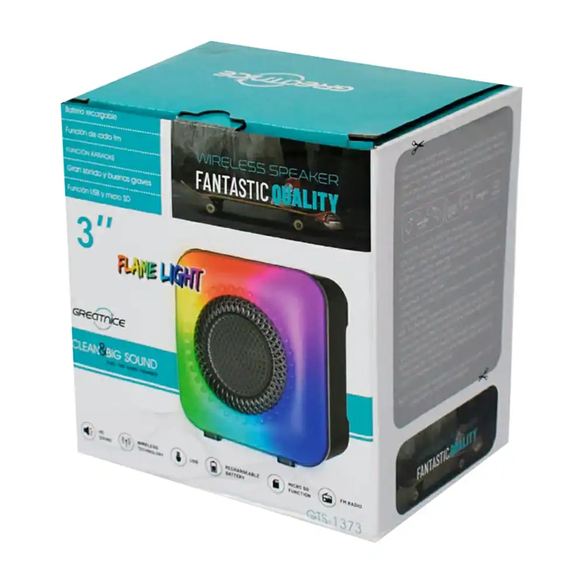 Boxa Portabila Wireless GTS1373, Putere 20W, Bluetooth, Lumini LED ...