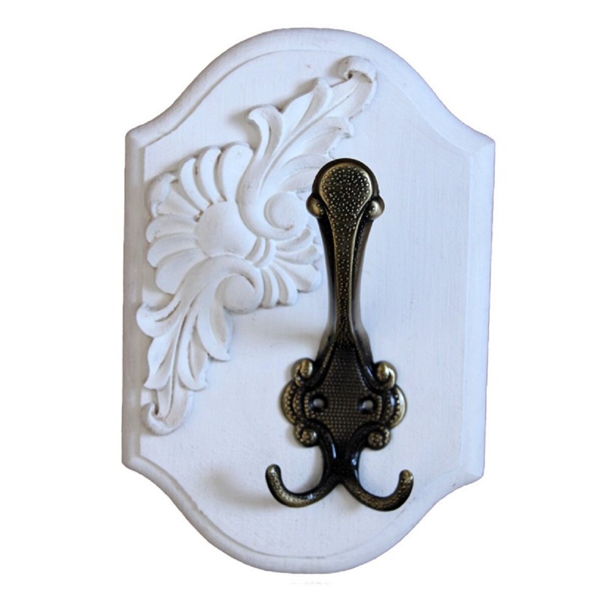 Cuier cu 2 agatatori, suport pentru chei, lemn, alb, 14 x 20 cm - eMAG.ro