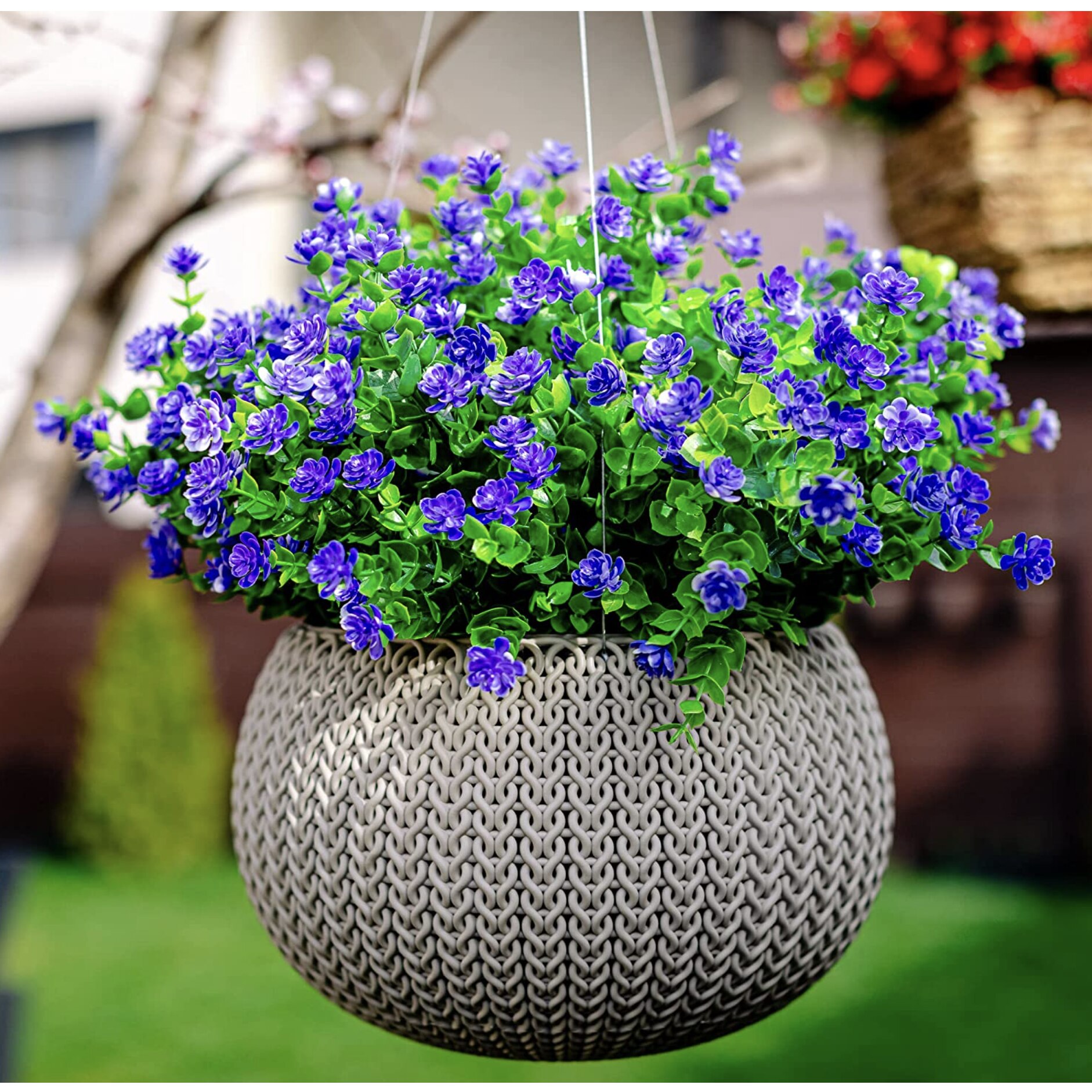 Set 6 Buchete Flori Artificiale, ARKOTEX, Rezistente UV, Plastic, Mov ...