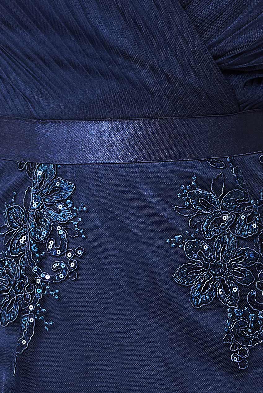 Rochie de ocazie sau banchet, fusta dantela brodata si bust plisat ...