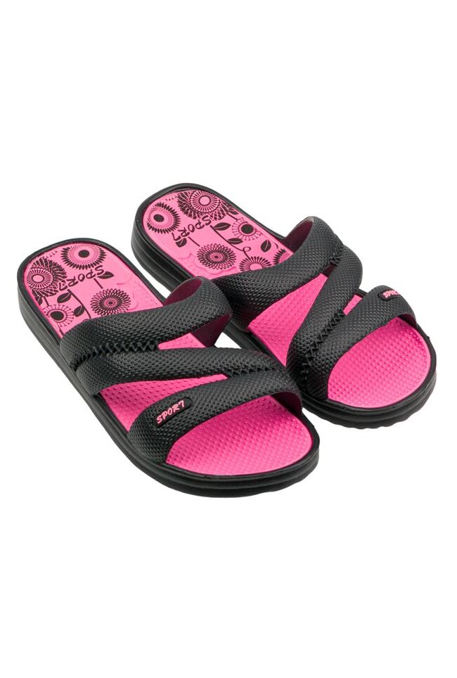 Slapi pentru dama, din spuma EVA, 39 EU, negru-roz - eMAG.ro