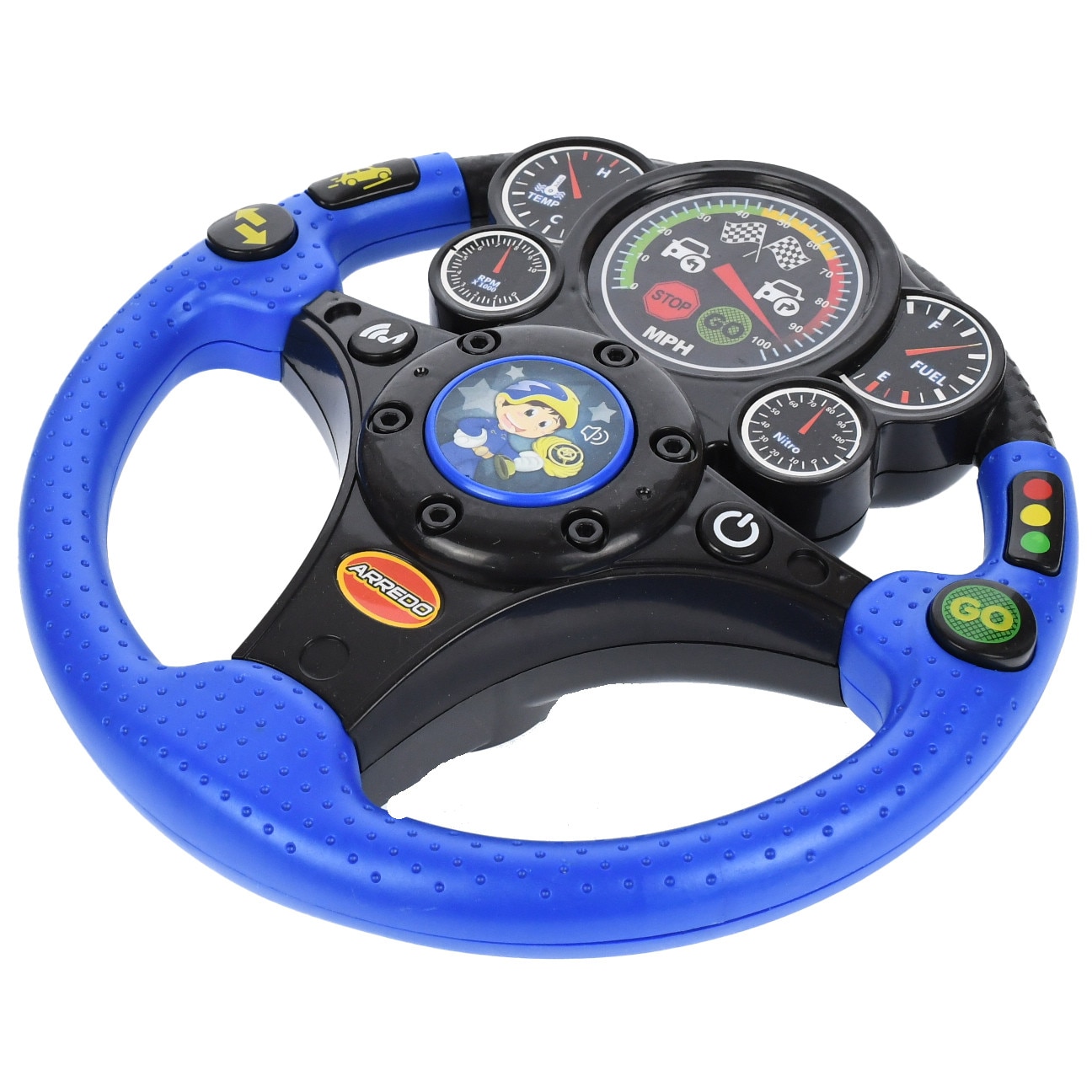 Volan de jucarie pentru copii, cu sunete si lumini, albastru - HK21 ...