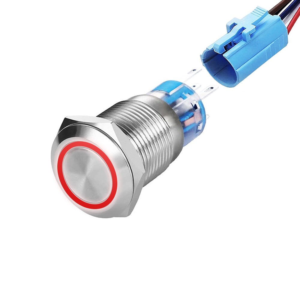 Buton Metalic, 220V, 19mm, cu Revenire Led Rosu - eMAG.ro