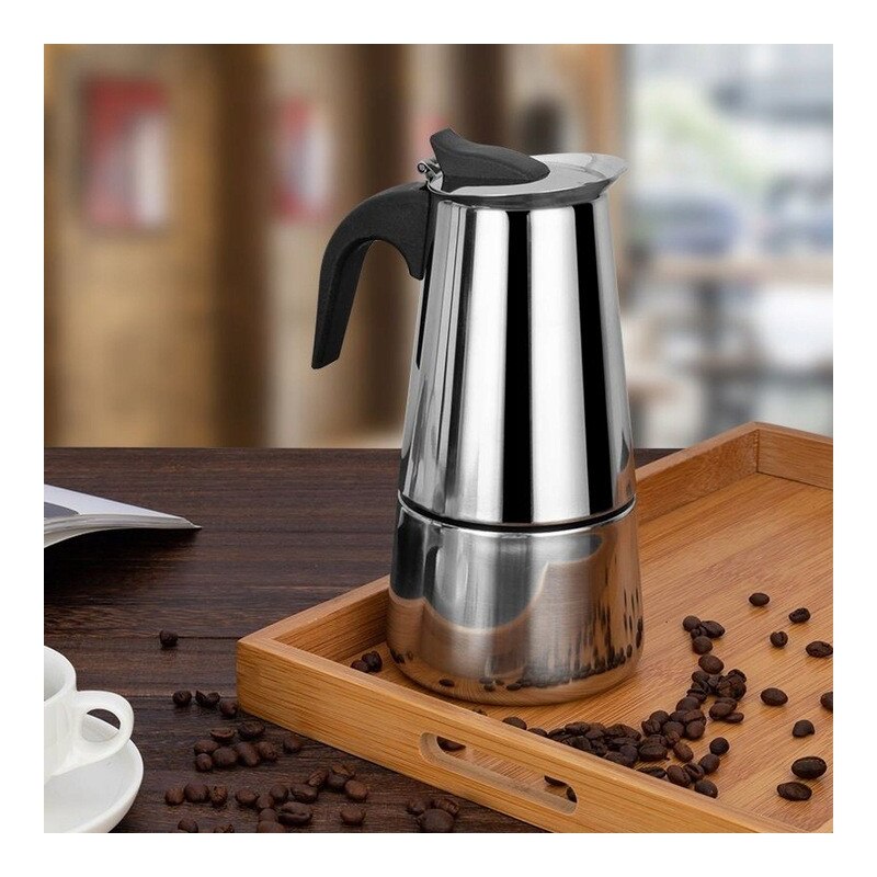 Cafetiera din inox cu inductie, capacitate 600 ml/12 cani Argintiu ...