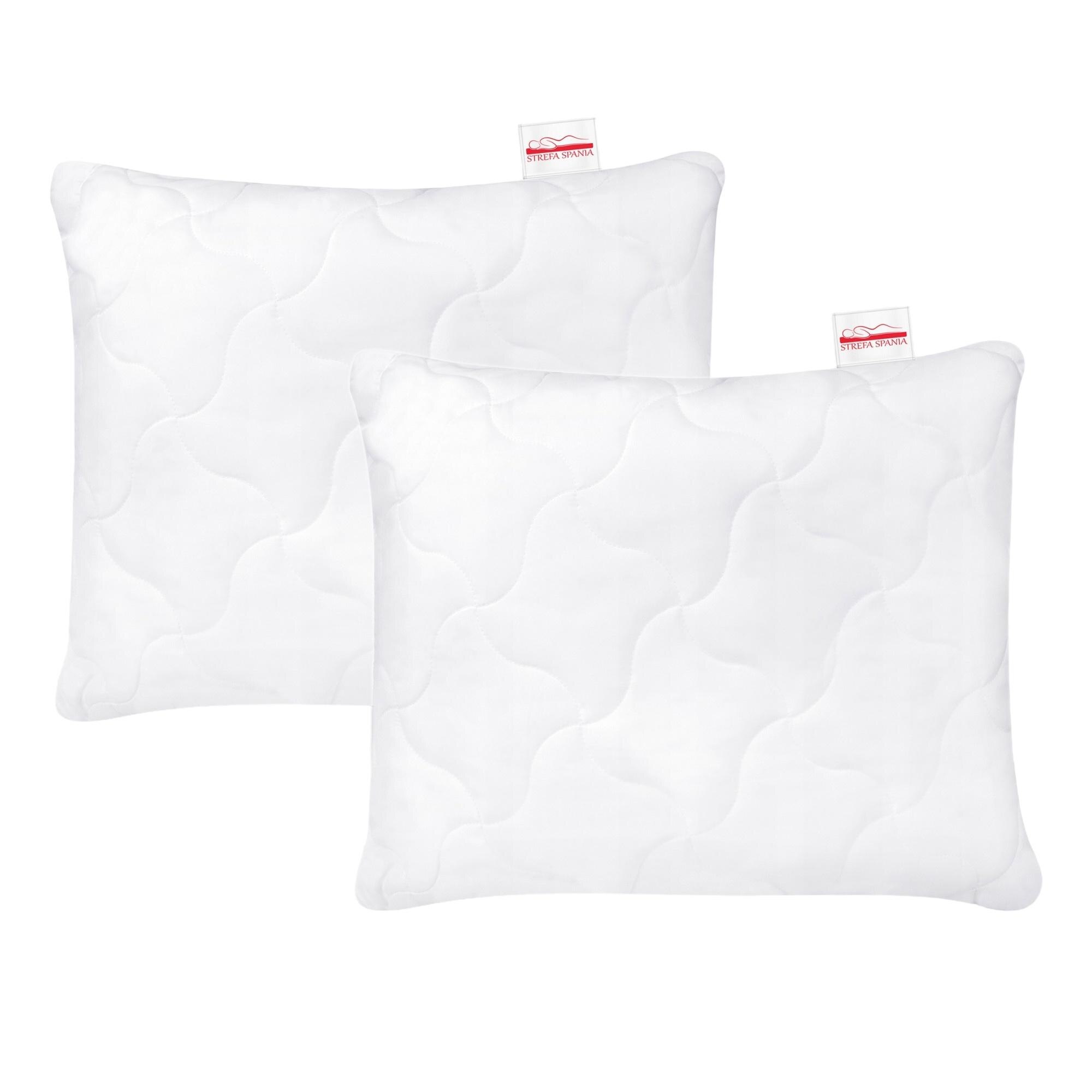 Set 2 perne antialergice din microfibra, Alb, 50x60 cm - eMAG.ro