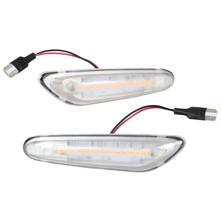 Set 2 indicatoare laterale led dinamic BMW 3 E46, Modecar, Transparent ...