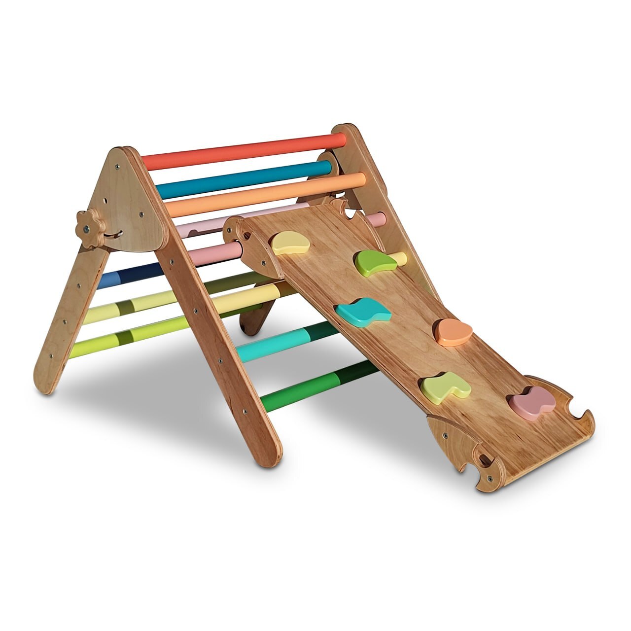 Set de catarare mic 2 in 1, Triunghi Pikler cu Rampa de Catarare ...