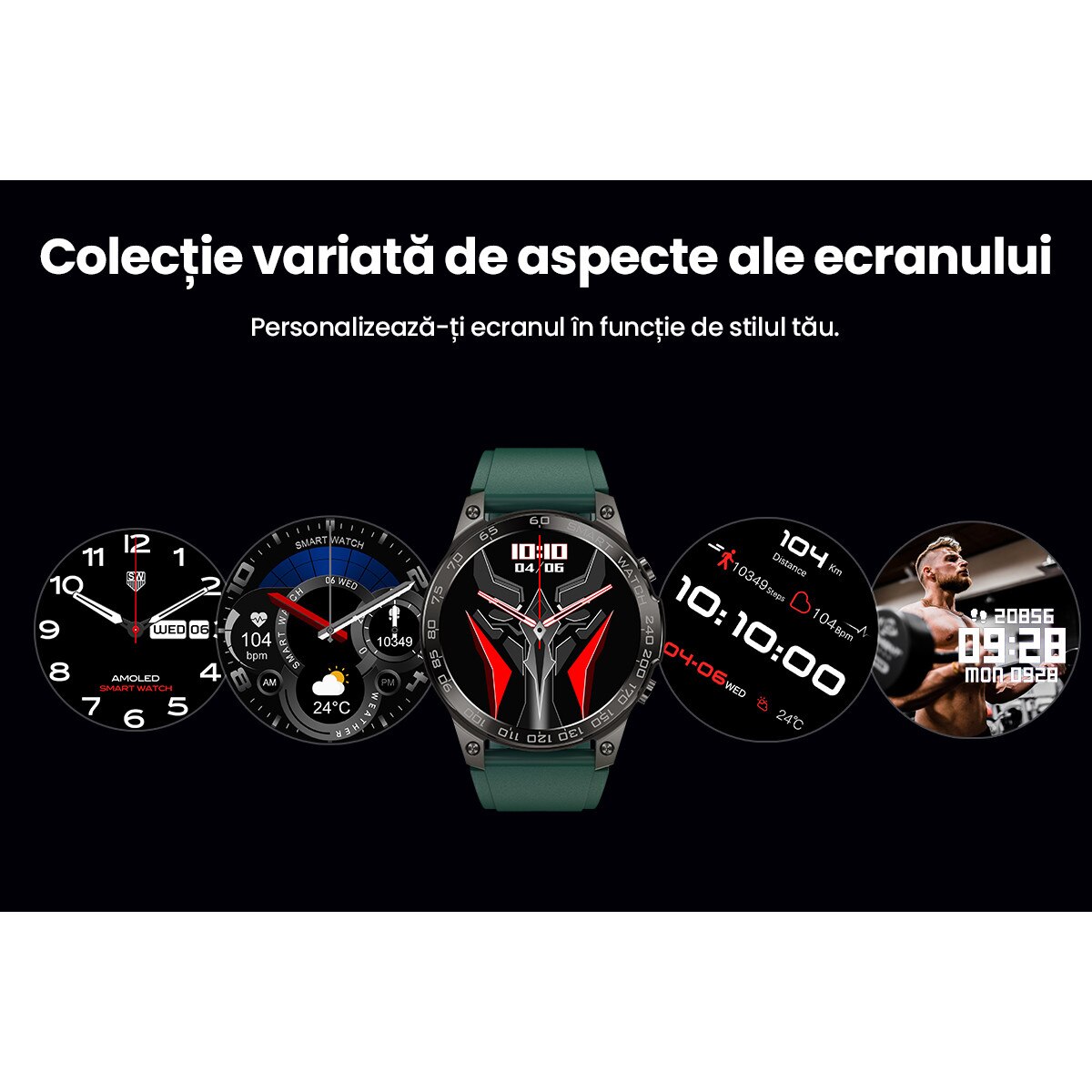 Ceas smartwatch Zenkabeat BT30 Ultra, ecran HD Amoled 1.43 inch ...