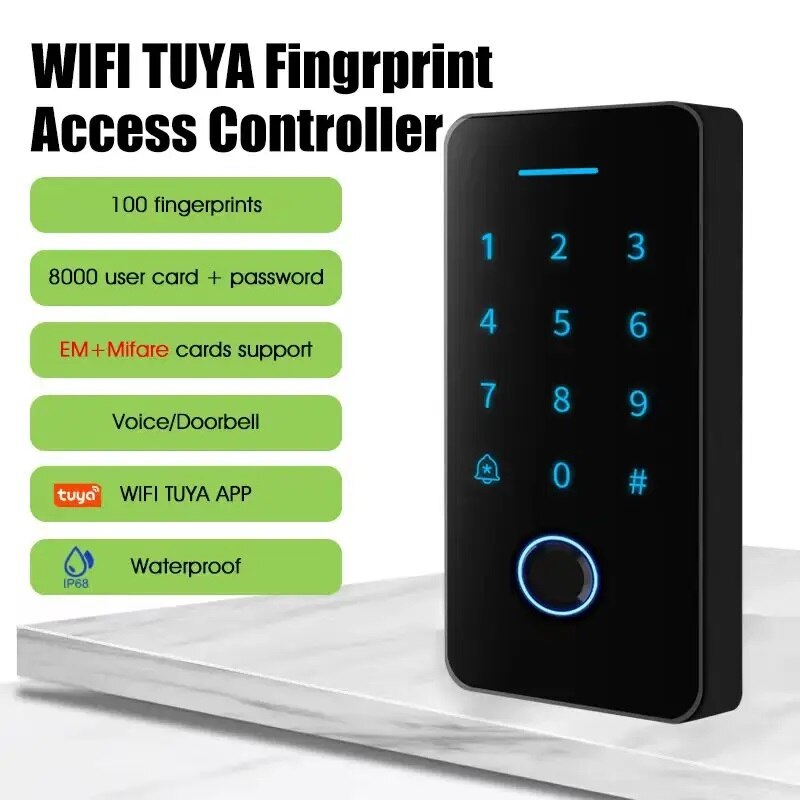 Centrala control acces cu cod card sau amprenta, pentru exterior, F100 ...