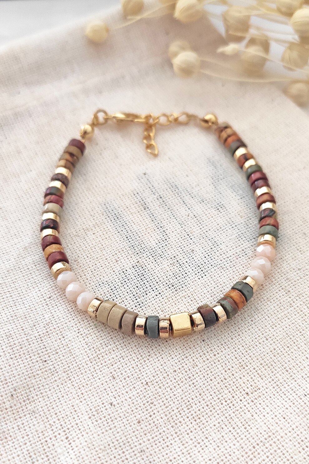 Atelier Miu, Bratara ajustabila decorata cu margele, Multicolor - eMAG.ro