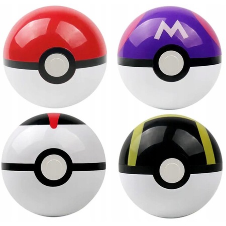 Set 4 Pokeball, Pokemon, PVC/Plastic, 8cm/5cm, Multicolor - eMAG.ro
