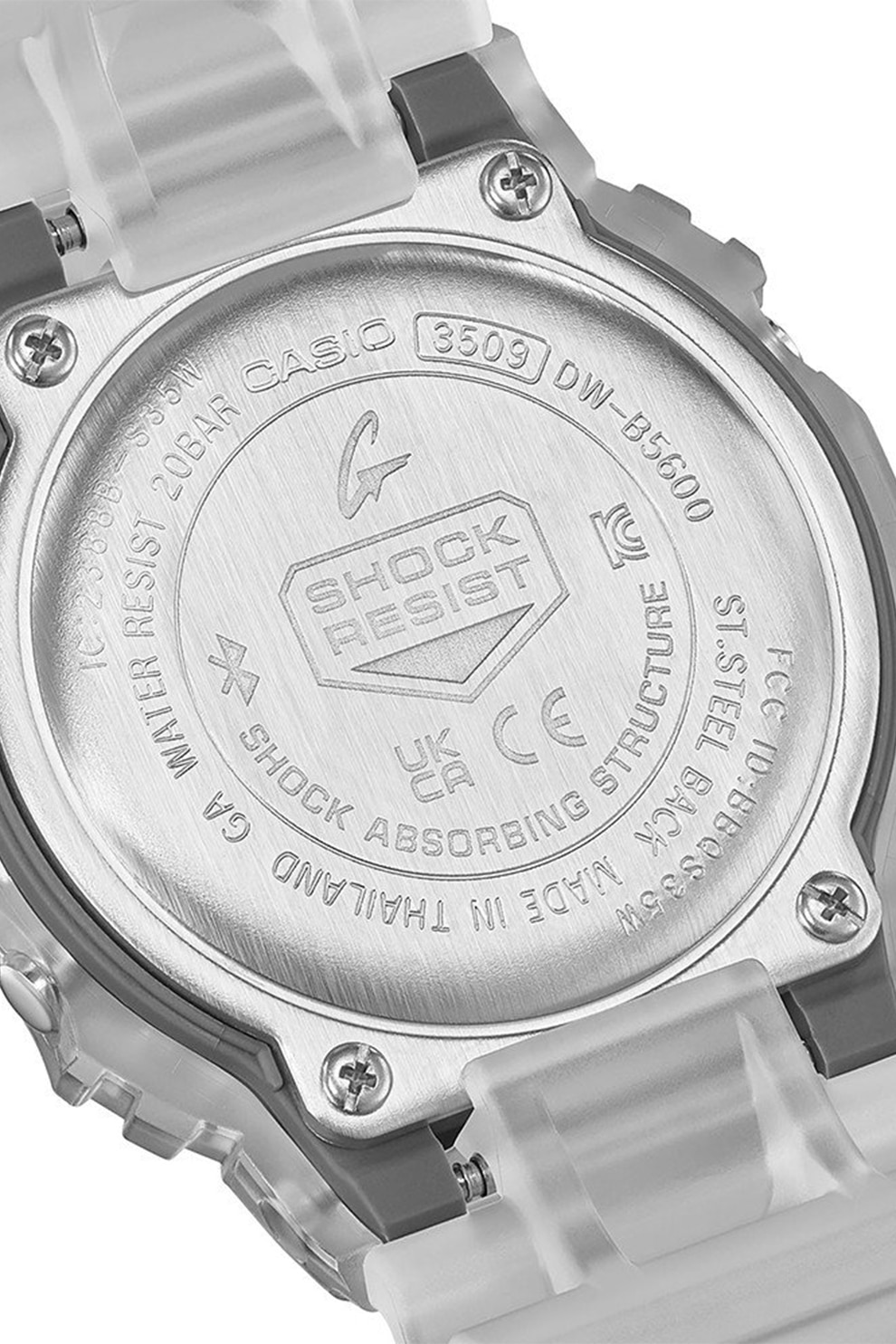 Casio, Ceas digital cu functii multiple G-Shock, Alb - eMAG.ro