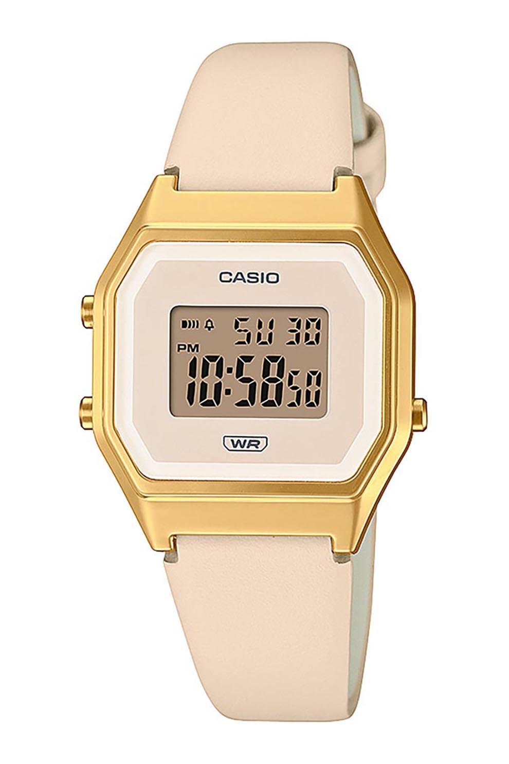 Casio, Ceas cronograf digital cu logo pe cadran, Crem - eMAG.ro