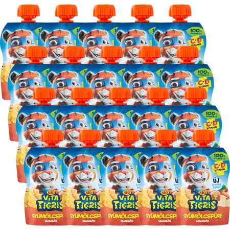 Sió Vitatigris Gyümölcspüré Mangó, 100%, 20x90g - eMAG.hu