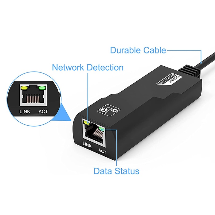 Adaptor Ethernet, Kosiil, USB 3.0/RJ45, Negru - eMAG.ro
