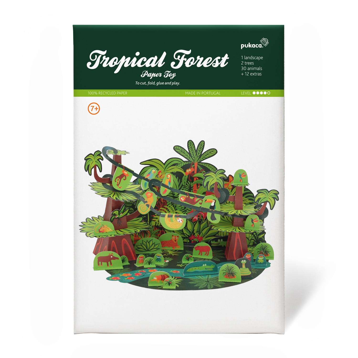 Kit craft de construit o Padure Tropicala de joaca PUKACA din hartie - eMAG.ro