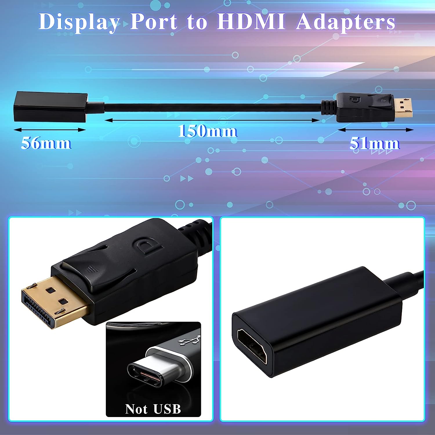 Cablu adaptor monitor, YATOVUR, DisplayPort/HDMI, Negru - eMAG.ro