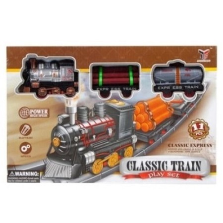 Trenulet electric de jucarie Classic, cu sunete si lumini, 11 piese, 46 ...