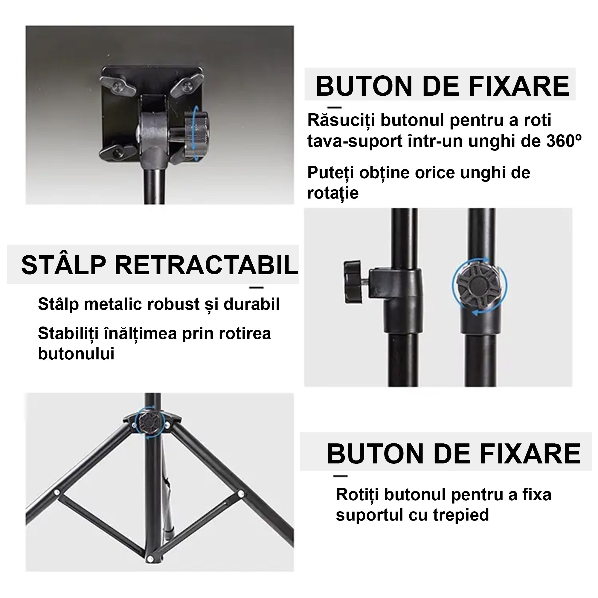 Suport multifunctional pentru laptop si proiector cu trepied ajustabil EJ PRODUCTS, model T11 ...