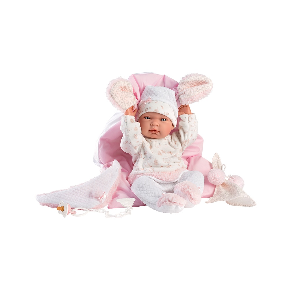 Кукла Llorens, Nica, с розова възглавничка, 40 см - eMAG.bg