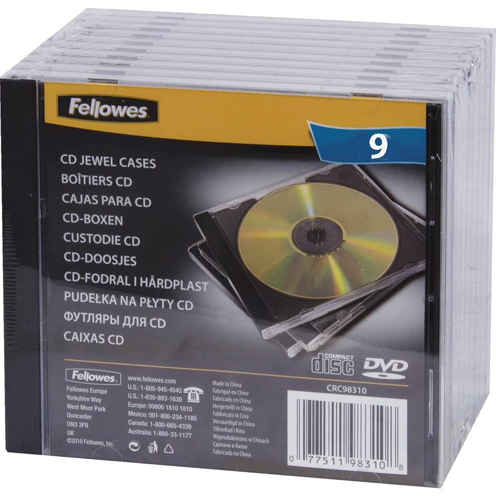 Комплект кутия за CD/DVD Fellowes *235355896 DC-1, Единична, 5.2, Черен ...