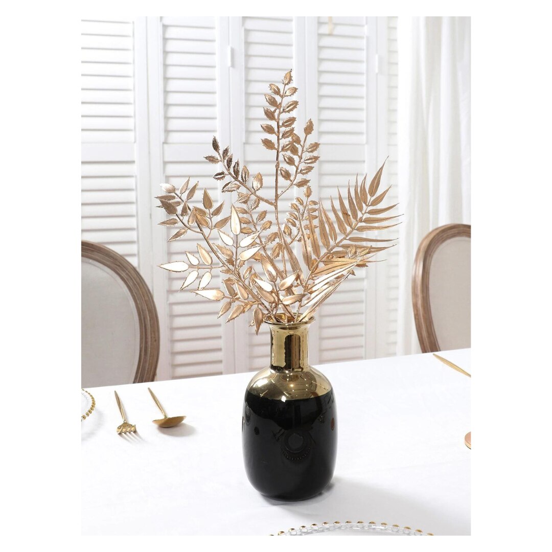 Set 3 frunze artificiale, plante decorative 40 cm, din plastic, Aurii ...
