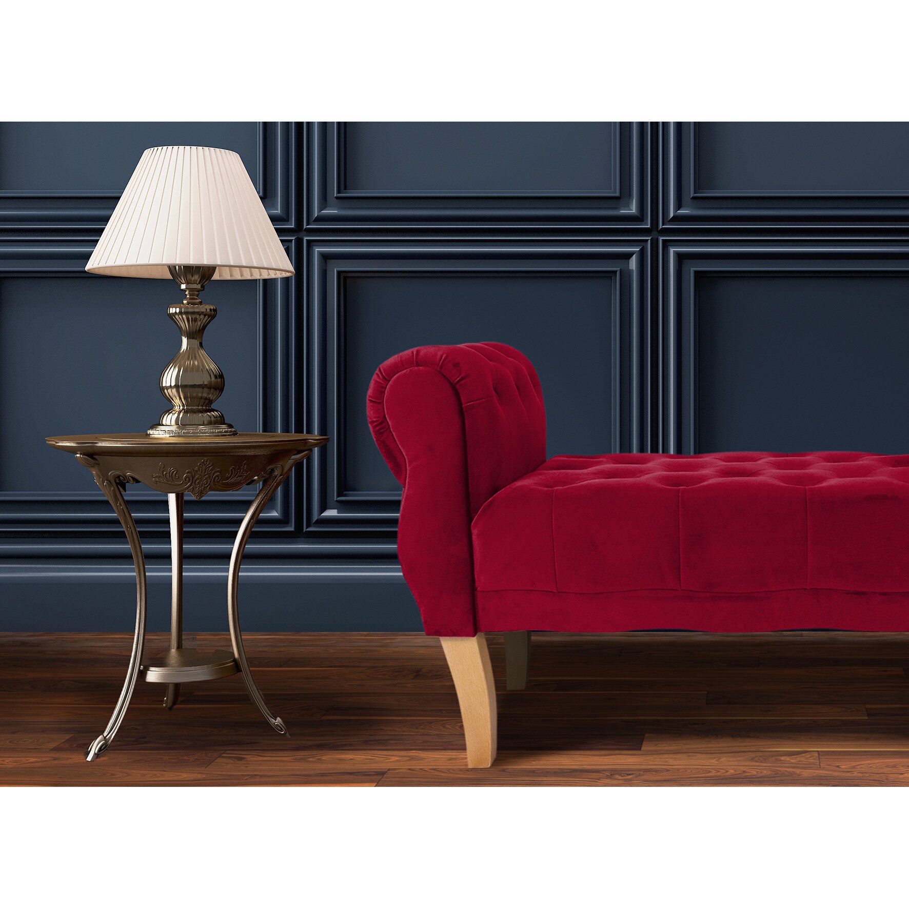 Bancheta, Bedora, Lemn/Catifea, Velvet Red - eMAG.ro