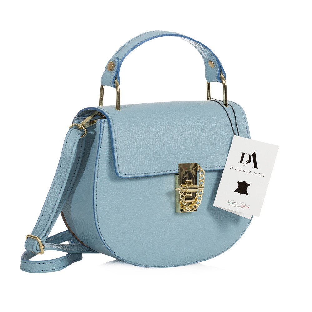Geanta din piele naturala, model DiAmanti Arezzo Azzuro - eMAG.ro