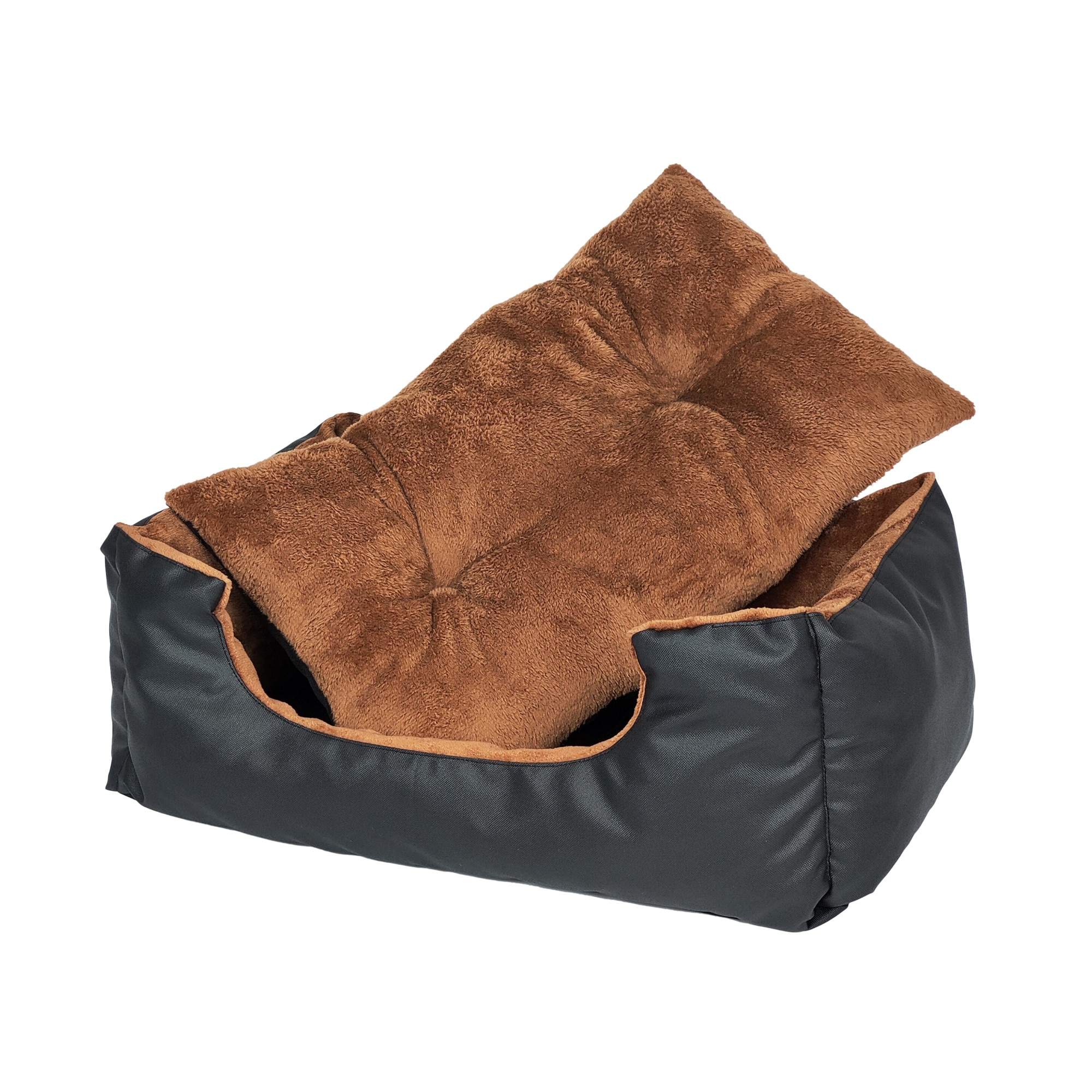 Culcus pentru caini si pisici Chocolate Brown, 50x70 cm, cu perna ...